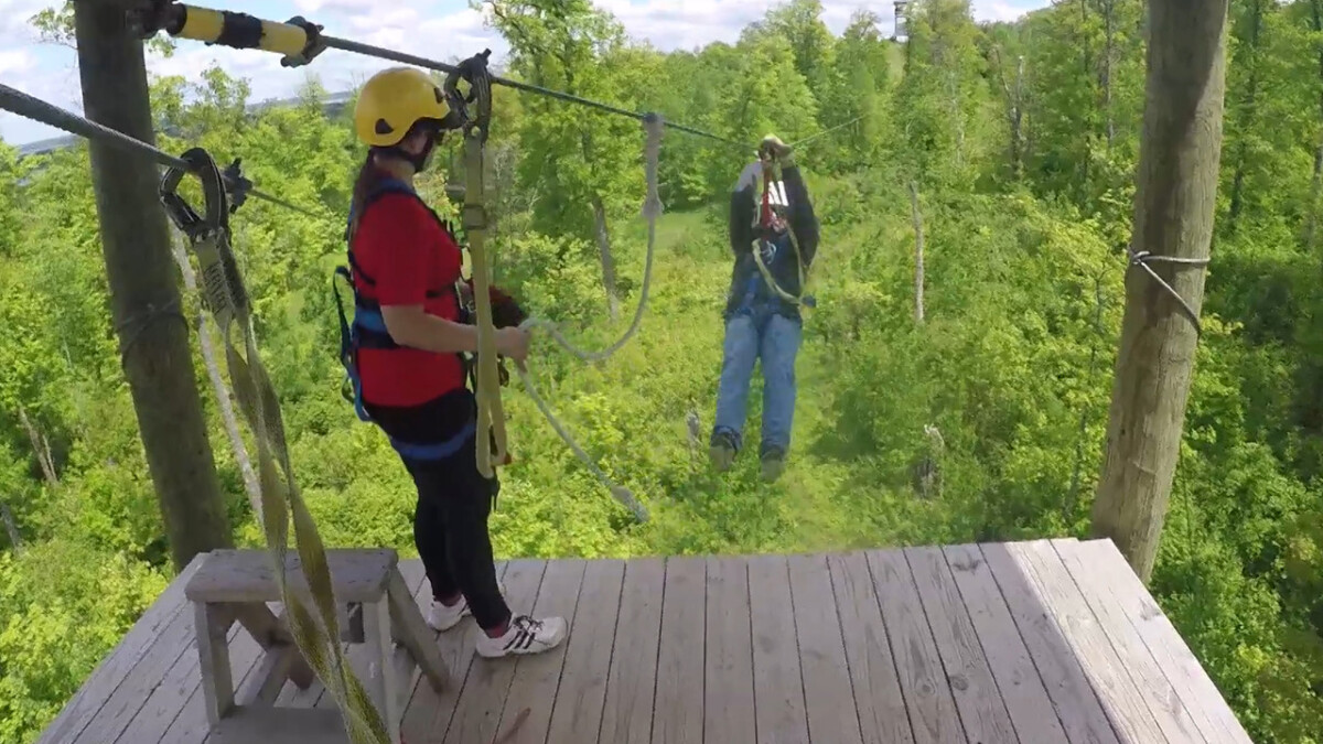 In Business: Thrill Seekers Travel on Brainerd Zip Line Tour - Lakeland PBS